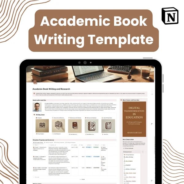 Academic Book Writing Template - Notion Market Hub